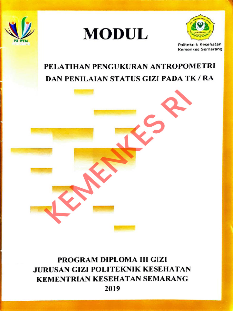 Modul Pelatihan Pengukuran Antropemetri Dan Penilaian Status Gizi Pada TK - RA - 2019 | PDF