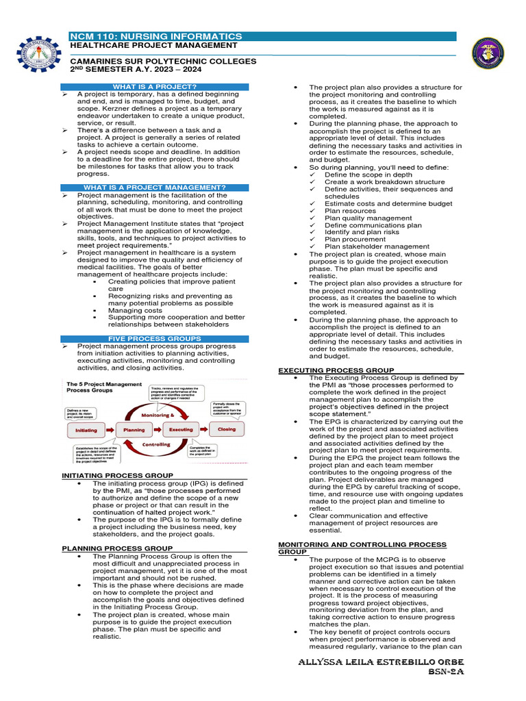 Healthcare Project Management Basics | PDF | Project Management | Business