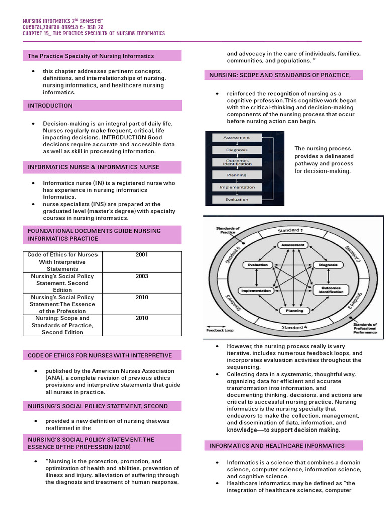 Nursing Informatics Specialty Guide | PDF | Nursing | Health Informatics