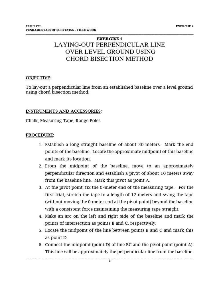CESURV2L - Midterm - Exercise 4 (Laying-Out Perpendicular Line Over ...