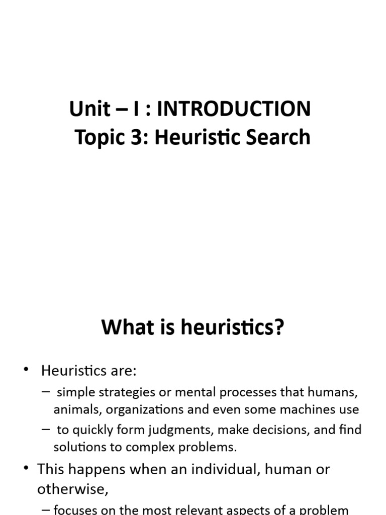Ut - 1 - T - 3 Heuristic Search | PDF | Heuristic | Applied Mathematics