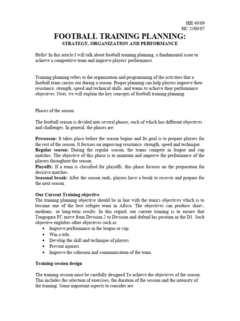 Football Training Planning | PDF | Strength Training