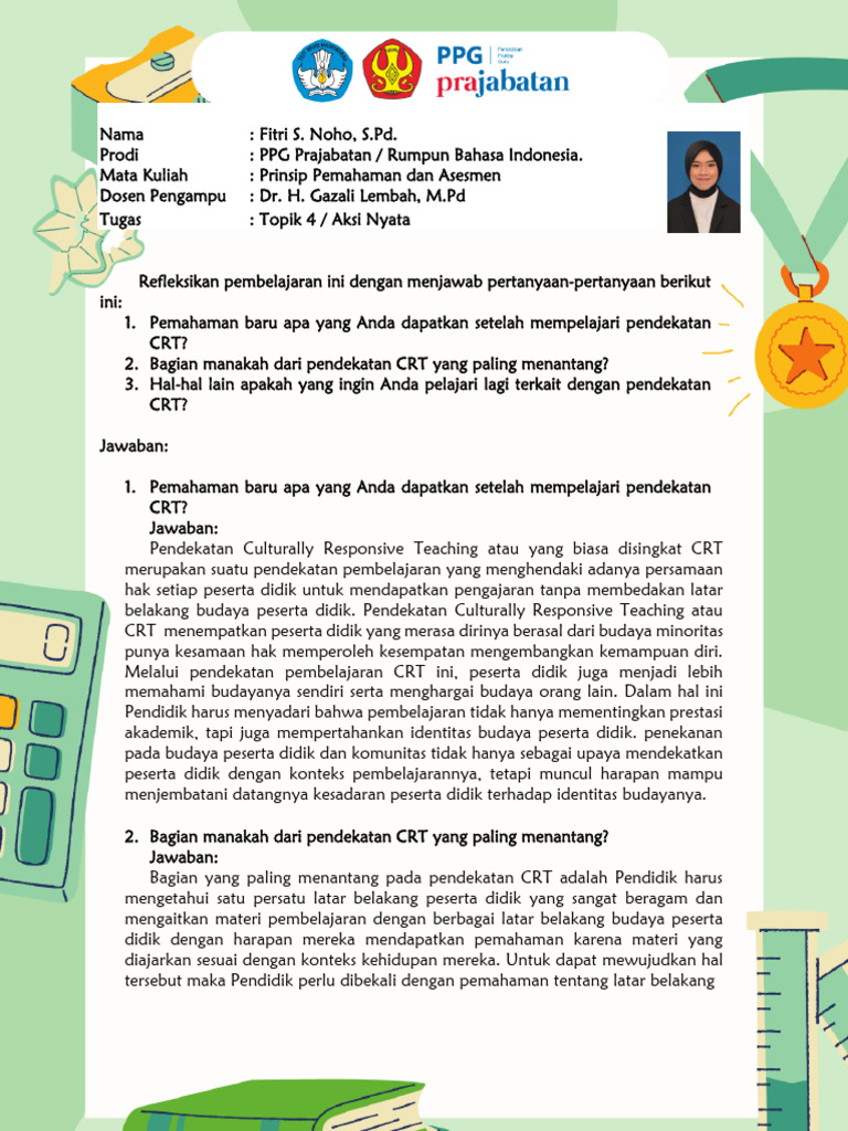 Aksi Nyata Topik 4 - Ppa | PDF | Karier & Perkembangan | Kesehatan Holistik