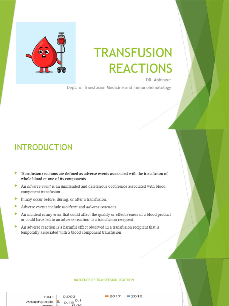 Transfusion Reaction | PDF | Blood Transfusion | Platelet