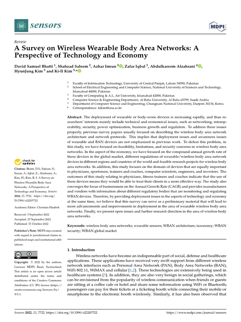 A Survey On Wireless Wearable Body Area Networks A Perspective of Technology and Economy | PDF ...