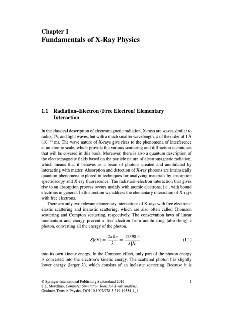Chapter1 Fundamentals of XRay Physics | PDF