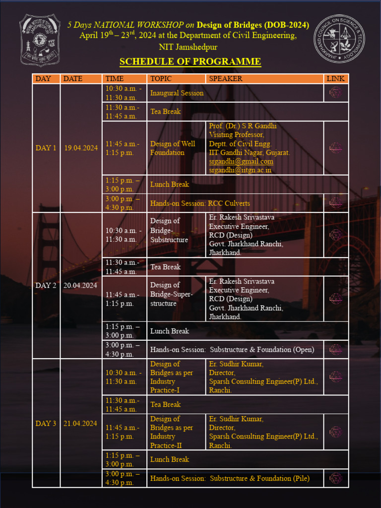 Schedule of Programme Dob 2024 | PDF | Engineering