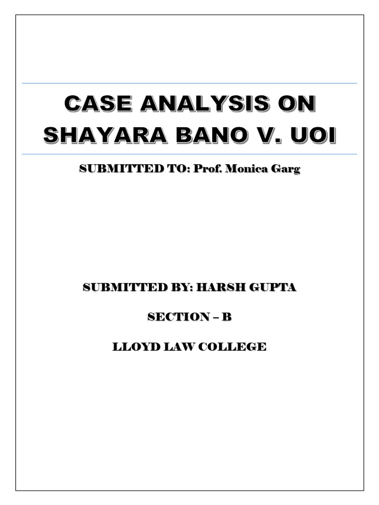 Shayara Bano v. Union of India | PDF | Justice | Crime & Violence