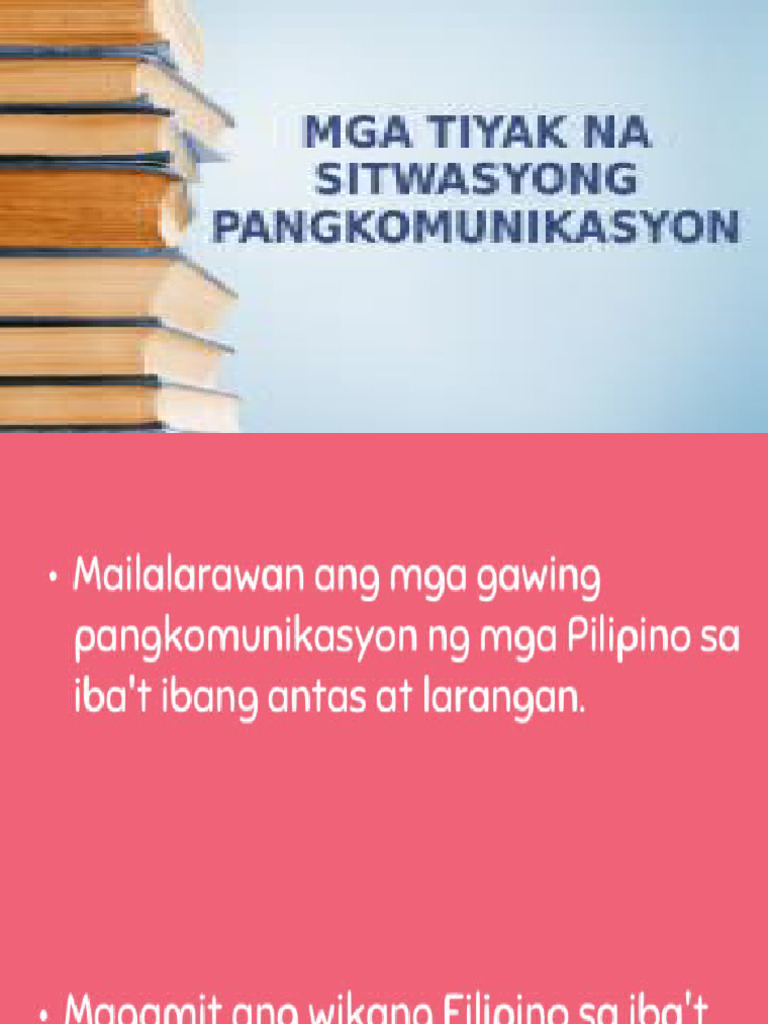 Tiyak Na Sitwasyong Pangkomunikasyon | PDF