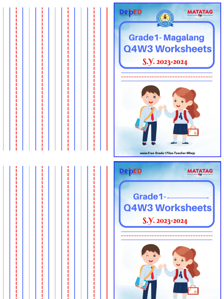 Grade 1 Q4 WEEK 3 Worksheets BOOKLET - Teacher Mhejz Bacani | PDF