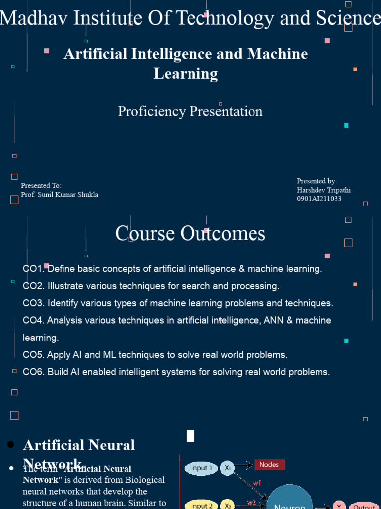 AI & ML PPT | PDF | Artificial Neural Network | Neuron