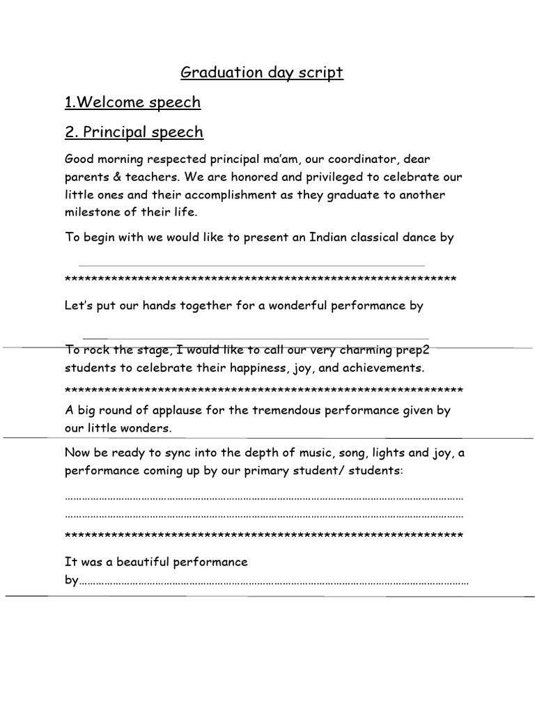 Graduation day script | PDF