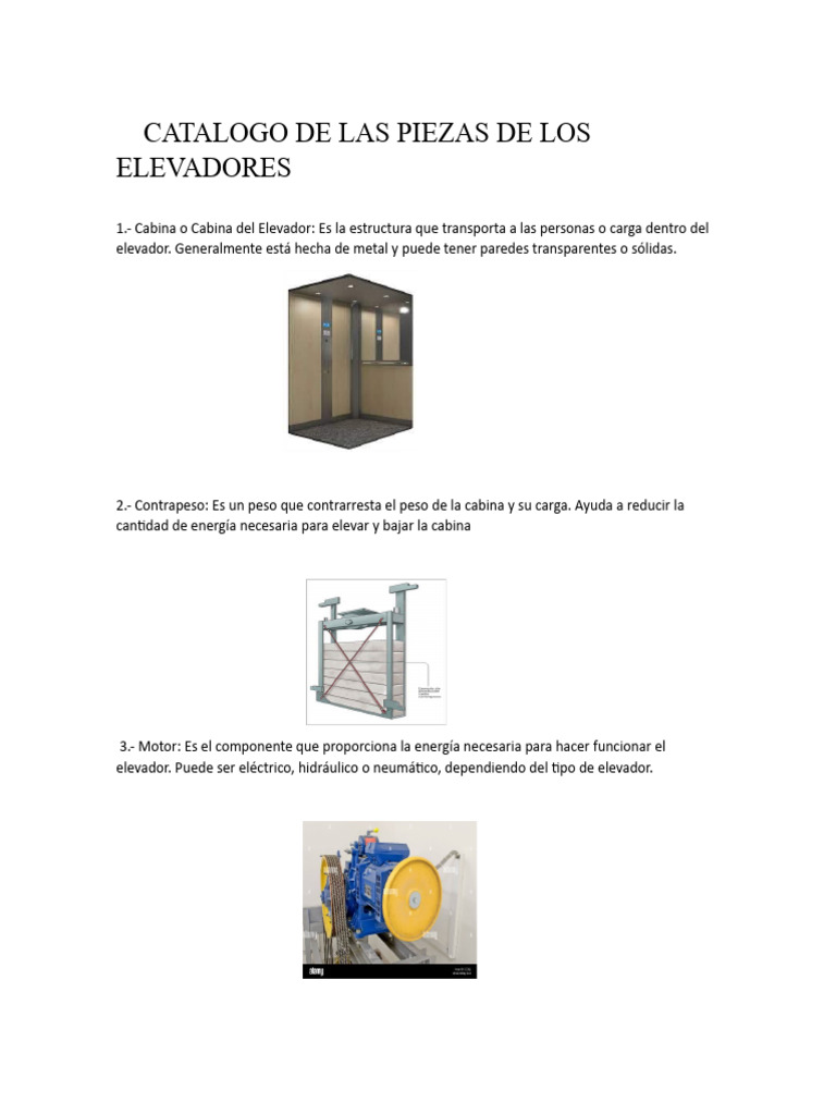 Catalogo de Las Piezas de Los Elevadores | PDF