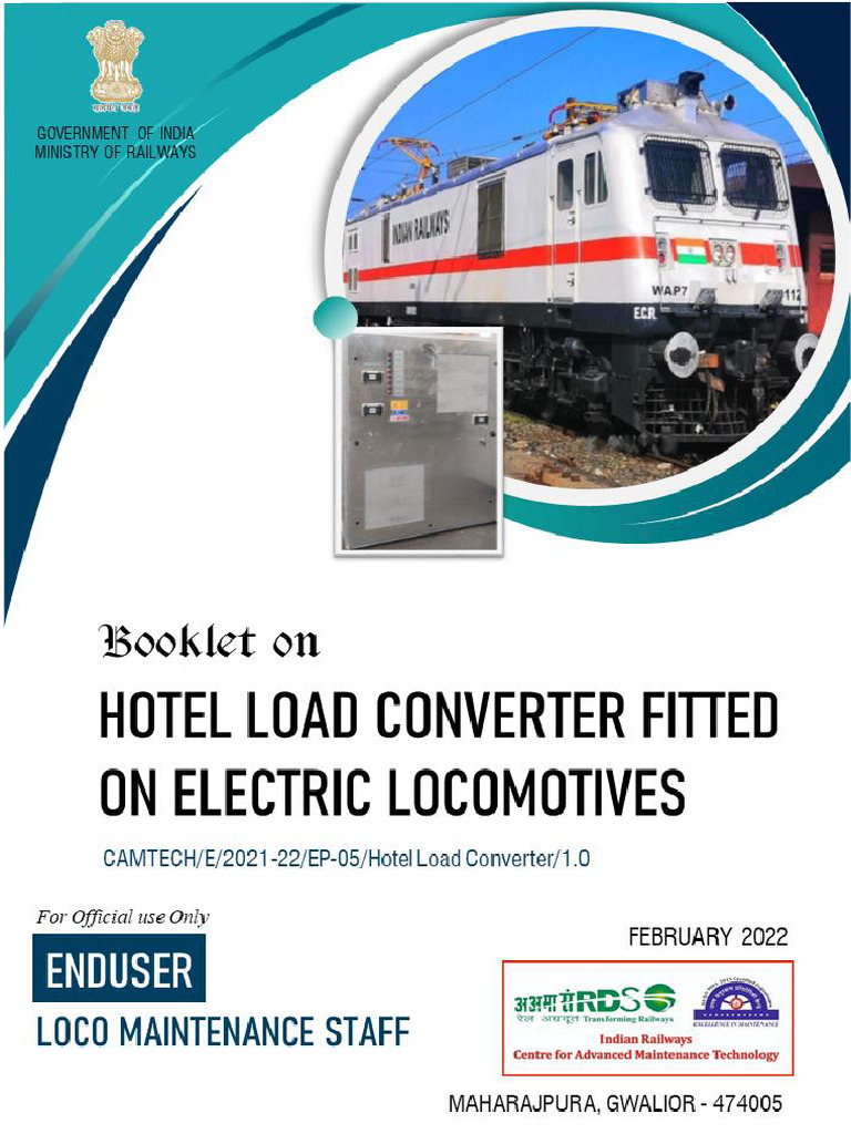 Booklet On Hotel Load Converter Fitted On Electric Locomotives RDSO ...