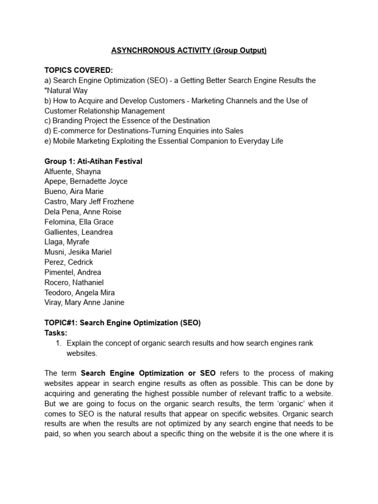 ASYNCHRONOUS ACTIVITY Group Output 1 | PDF | Search Engine Optimization ...