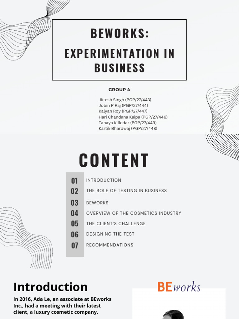 Experimentation in Business | PDF | Experiment | Cosmetics