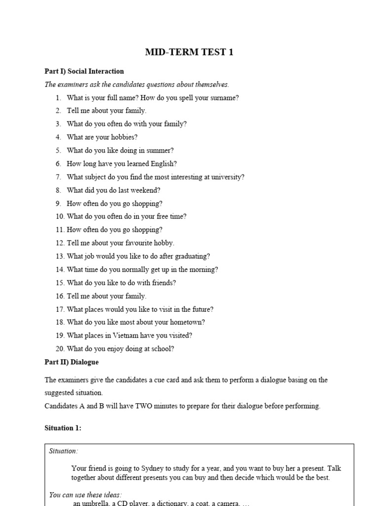 Mid-term test 1 | PDF