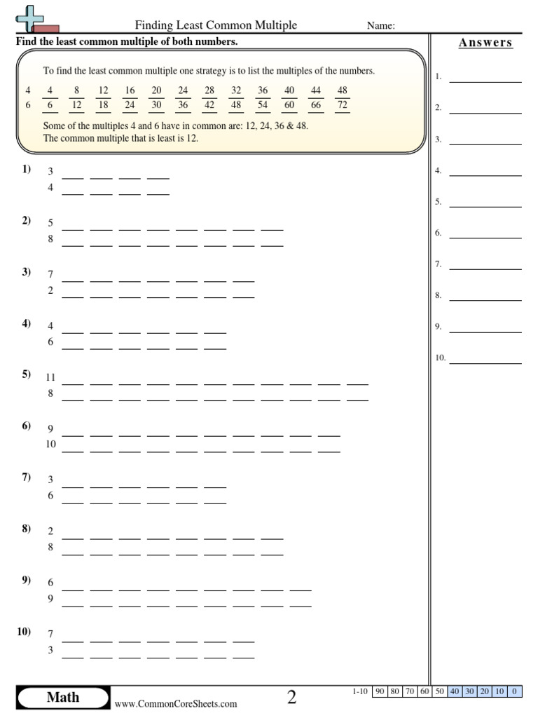 Y6 Finding Common Multiples | PDF