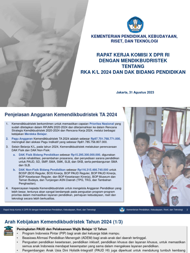 Raker Mendikbudristek-RKA KL 2024 - Cetak | PDF