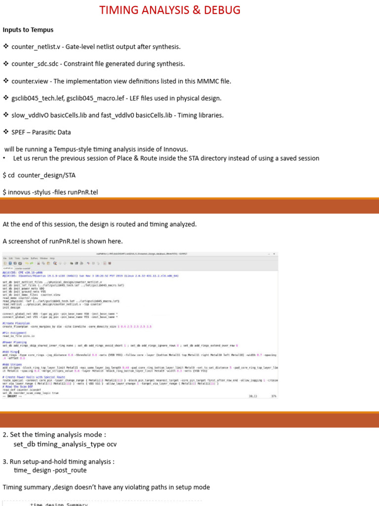 Timing Analysis & Debug (Counter Design) Nishanth | PDF | Computer Science | Software Engineering