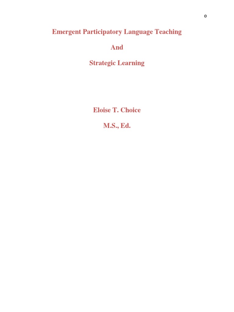 Emergent Partipatory Language Teaching | PDF | Second Language ...