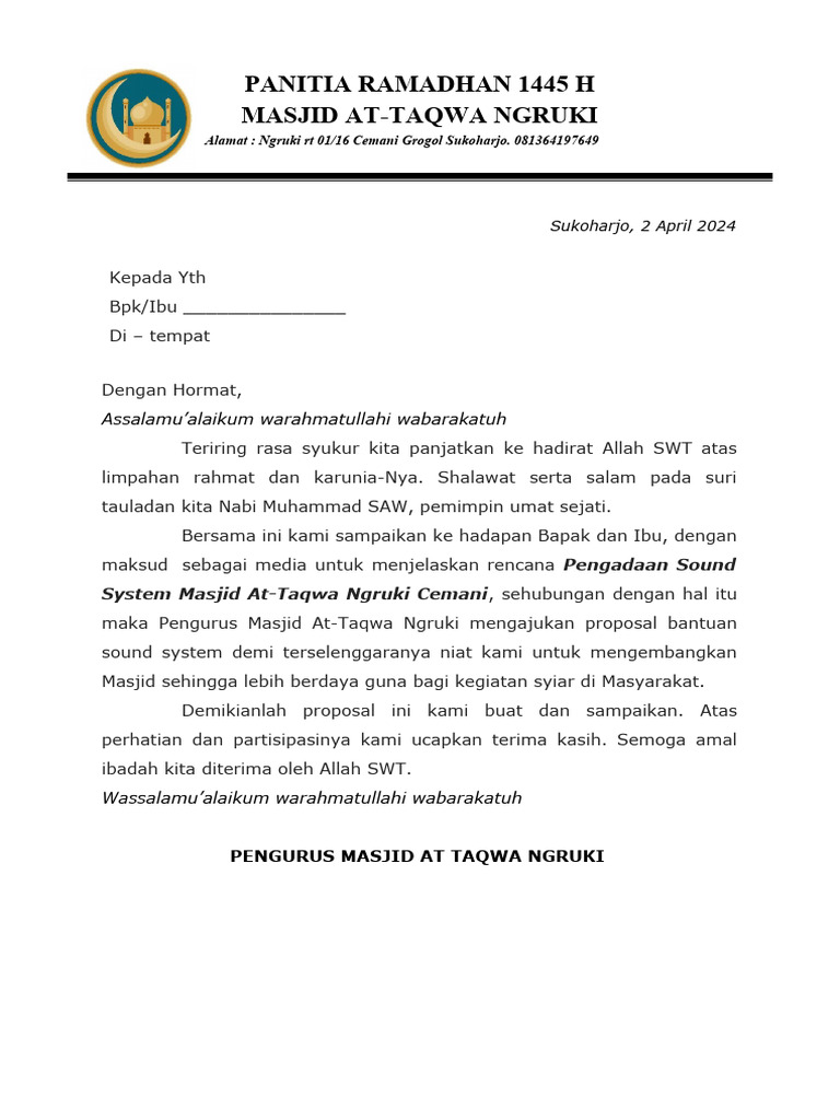 Proposal Sound System | PDF