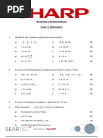 Grade 10 Number Patterns Worksheet | PDF | Mathematics | Arithmetic