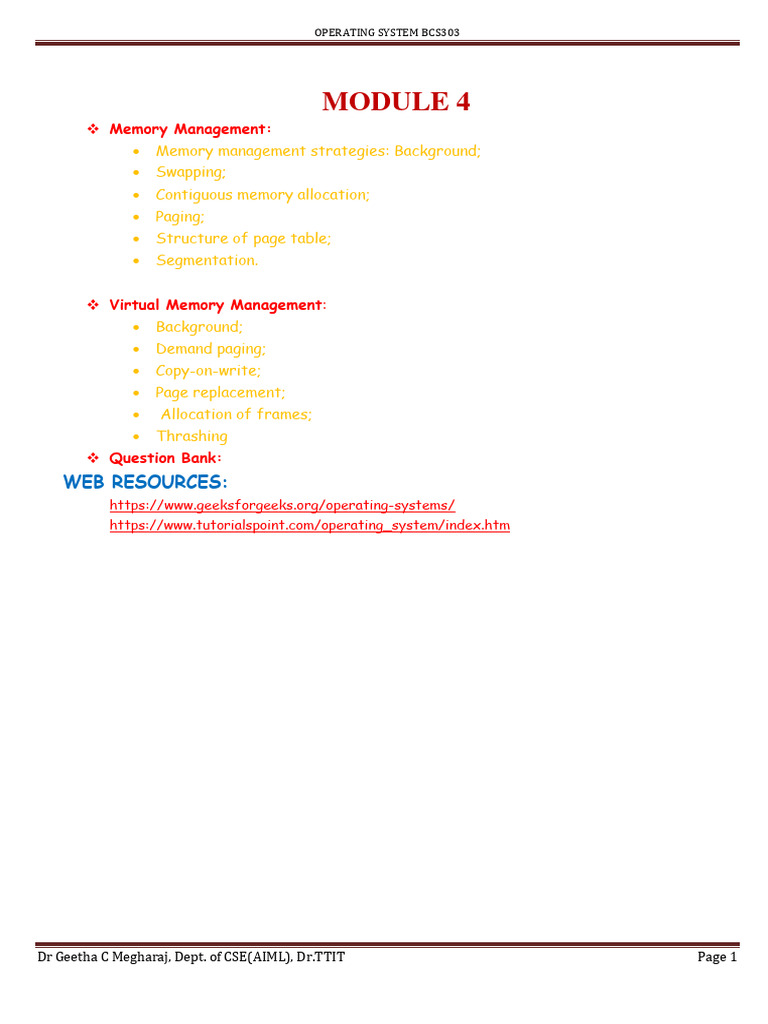 Module_4 -BCS303-OS | PDF | Computer Data Storage | Operating System Technology