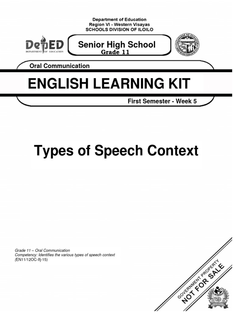 W5 - Types of Speech Context | PDF | Communication | Human Communication
