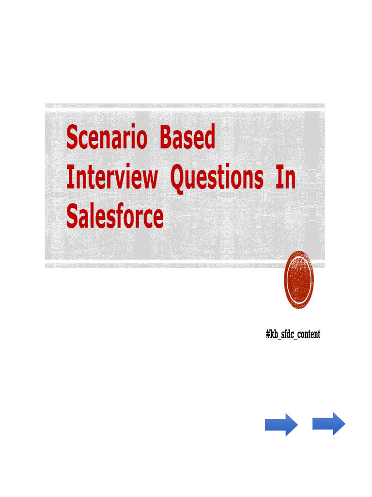 Scenario Based Interview Questions in Salesforce | PDF | Automation ...