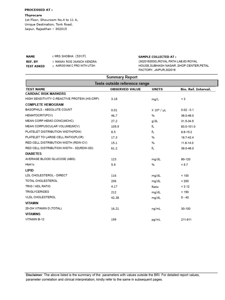 Report RAJ63C17431528266309 2024 04 17 R WL | PDF | White Blood Cell ...