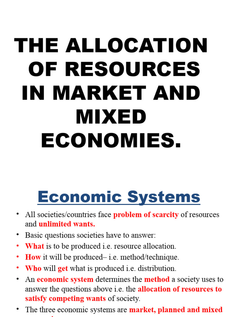 4.2A Economic Systems | PDF | Economic System | Market (Economics)