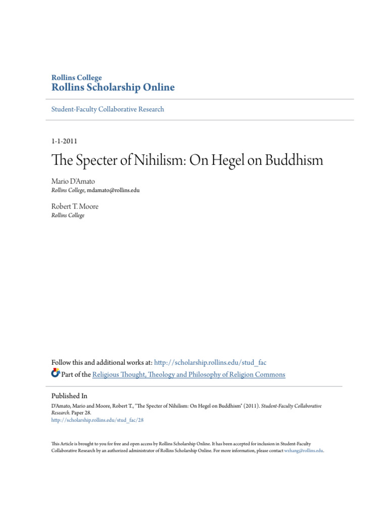 The Specter of Nihilism - On Hegel On Buddhism | PDF | Georg Wilhelm ...