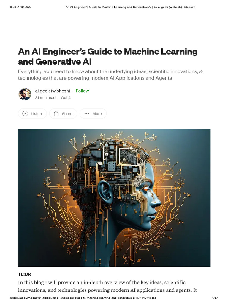 An AI Engineer's Guide To Machine Learning and Generative AI - by Ai ...