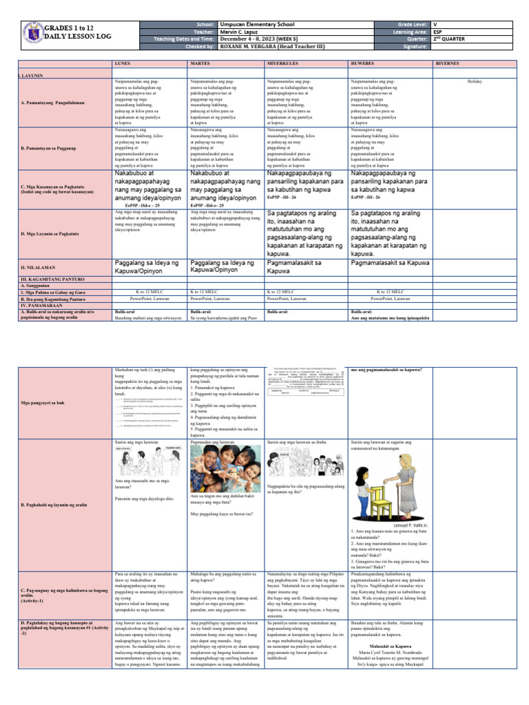 DLL Week 6 Esp | PDF
