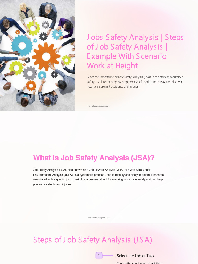 Jobs Safety Analysis or Steps of Job Safety Analysis or Example With ...