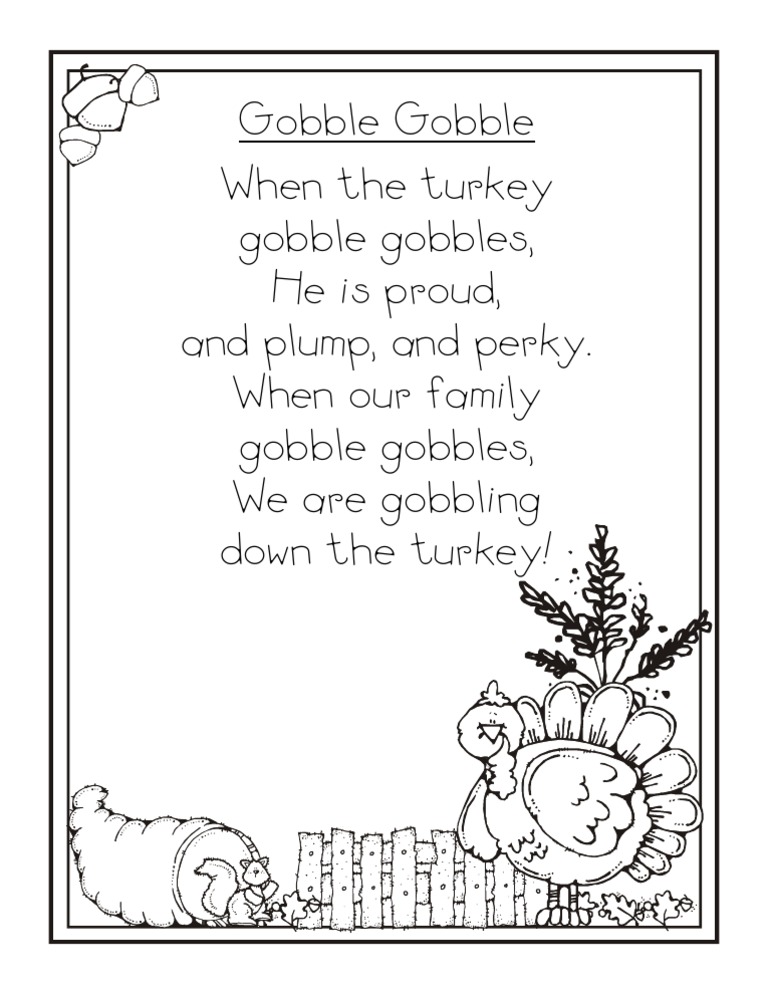 Thanksgiving Turkey Poem for Families | PDF
