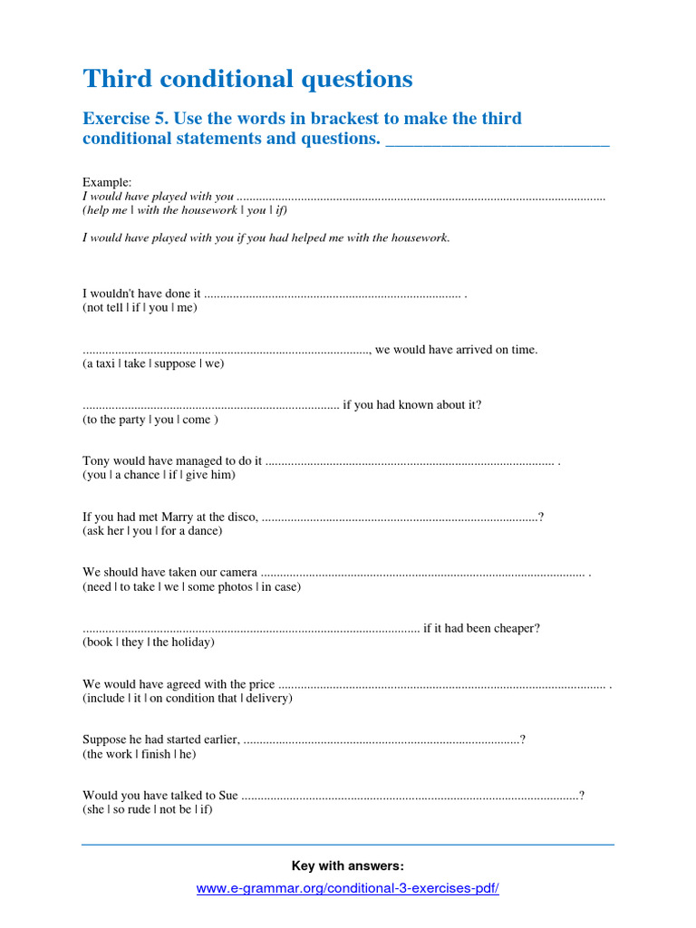 third-conditional-exercise-5 | PDF