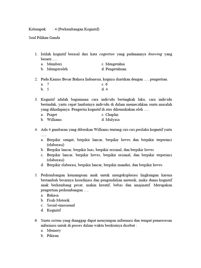 Soal Pilgan K4 | PDF