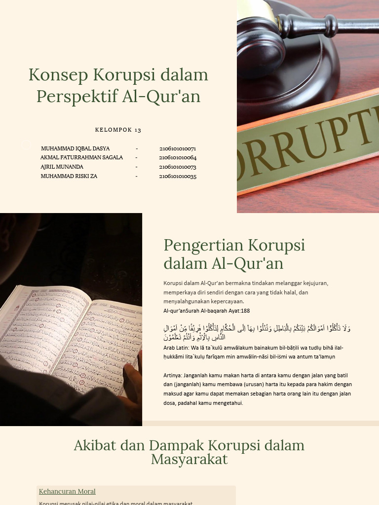 Hukuman Korupsi Dalam Perspektif Al Quran | PDF