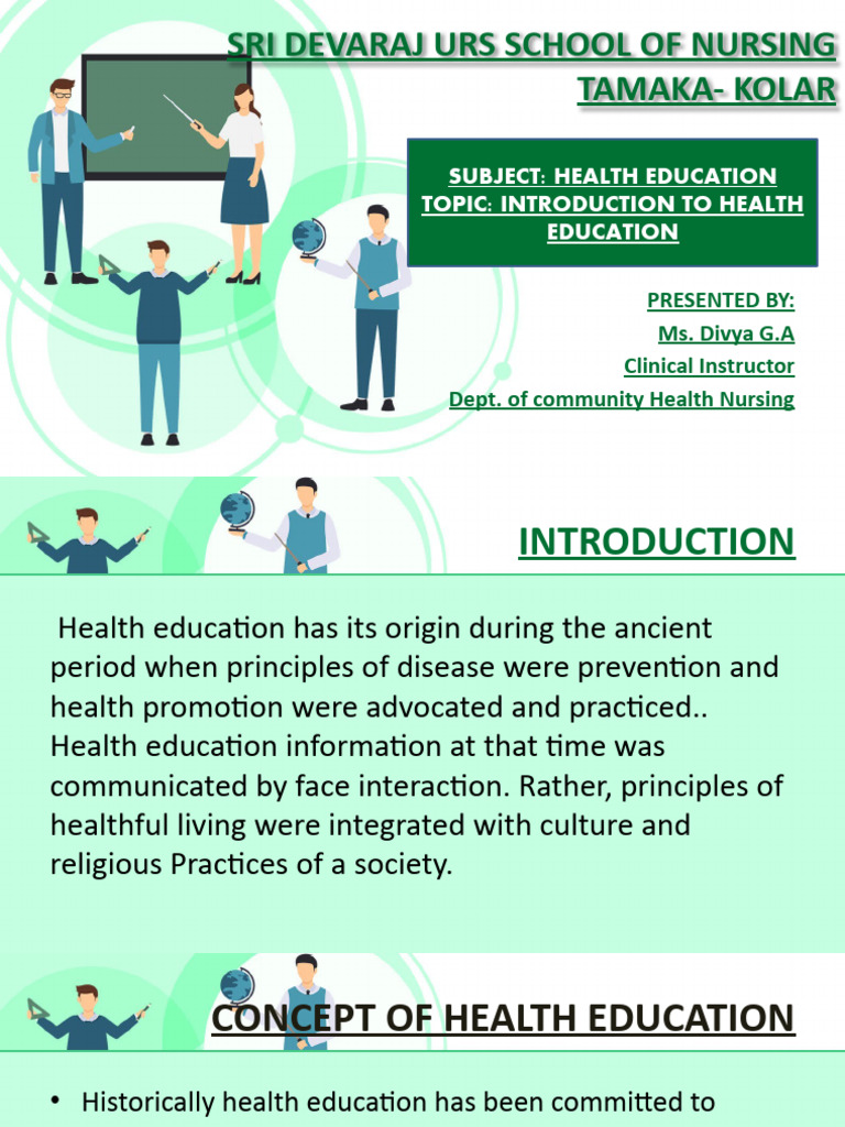 Introduction to Health Education Principles | PDF | Health Education ...