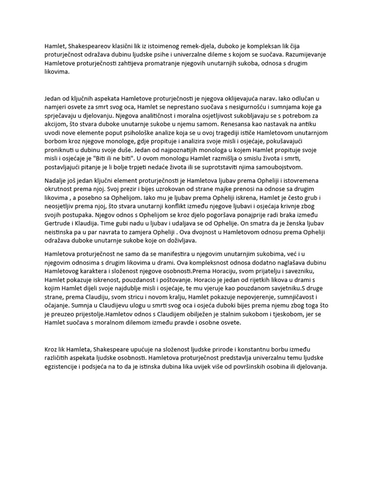 Hamlet Esej | PDF