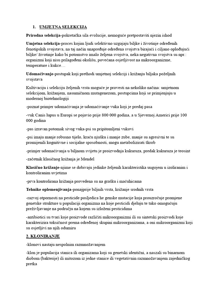 Biologija Skraceno | PDF