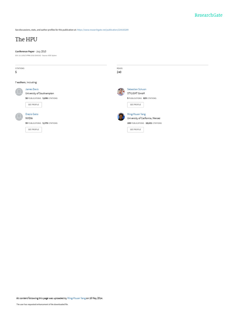 The HPU | PDF | Central Processing Unit | Parallel Computing