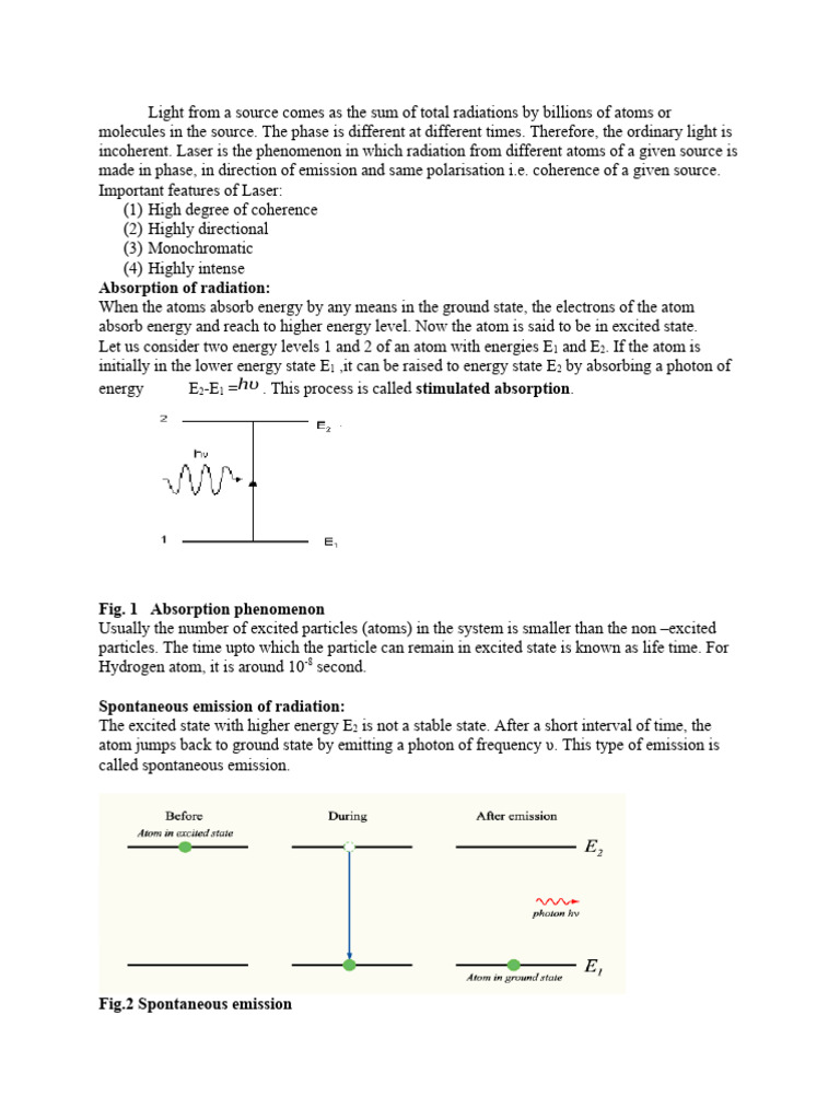 Laser Notes | PDF | Emission Spectrum | Laser
