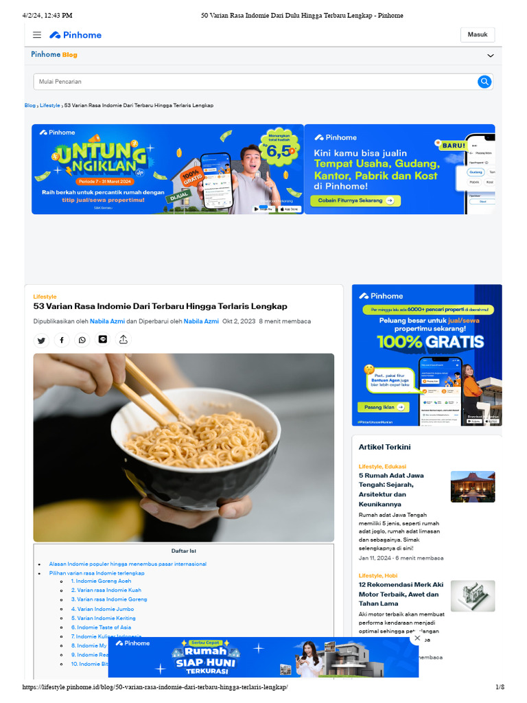 50 Varian Rasa Indomie Terlengkap | PDF