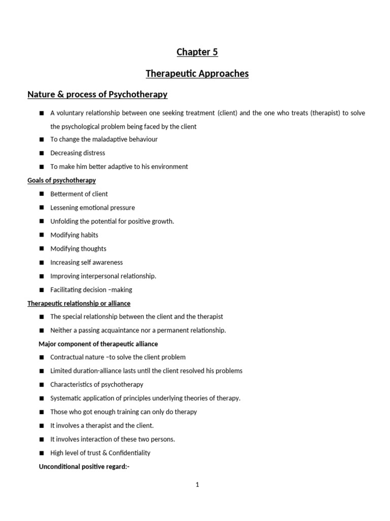 Chapter 5 therapeutic approaches | PDF | Psychotherapy | Reinforcement