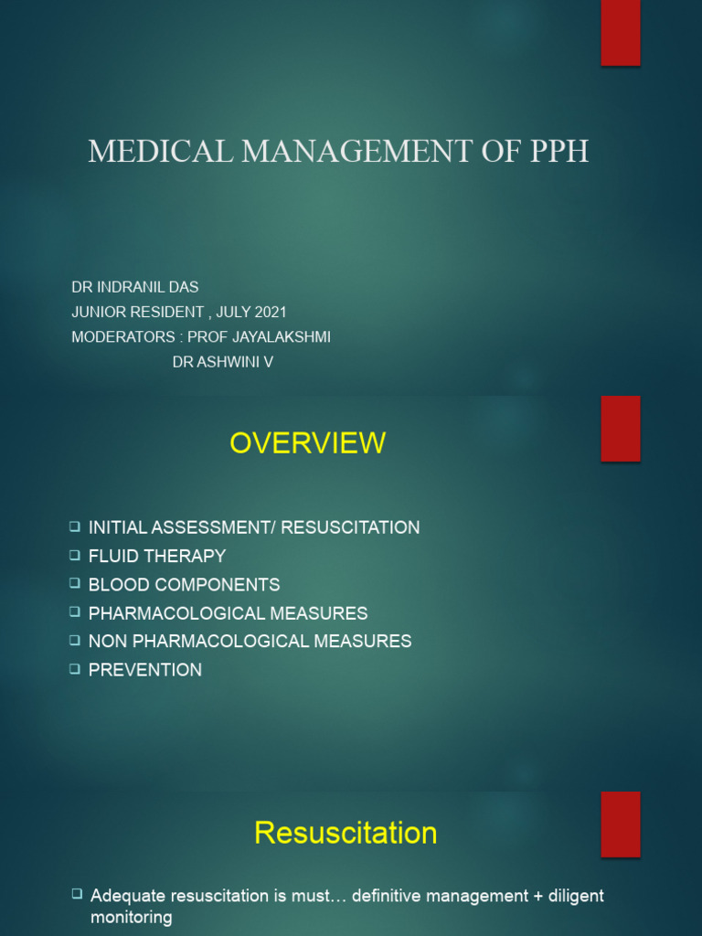 Medical Management of Postpartum Hemorrhage | PDF | Medical Specialties ...