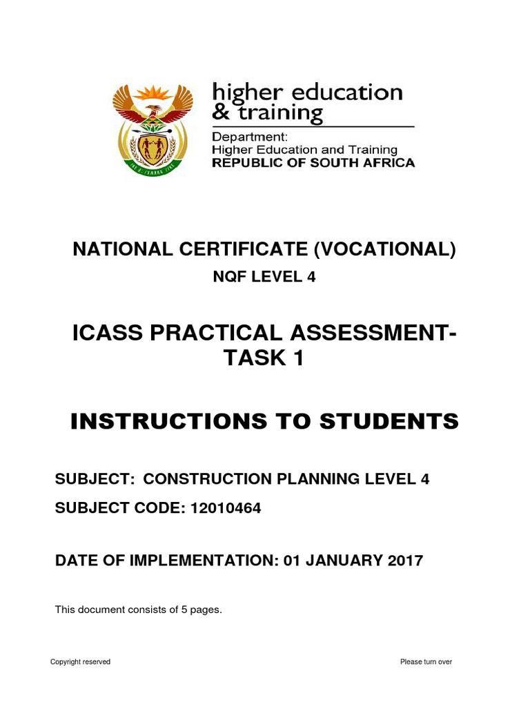 NCV Level 4 Construction Planning 12010464 Student Guide 2017 | PDF