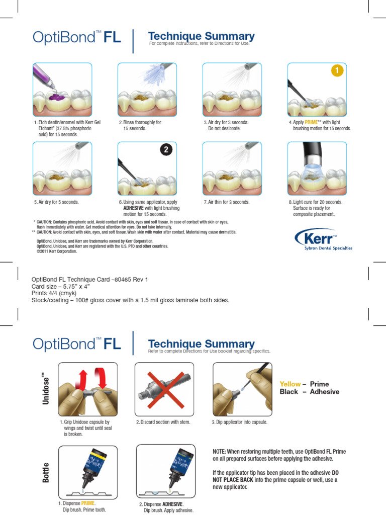 Kerr-OptibondFL_Techguide | PDF | Adhesive | Dentistry Branches